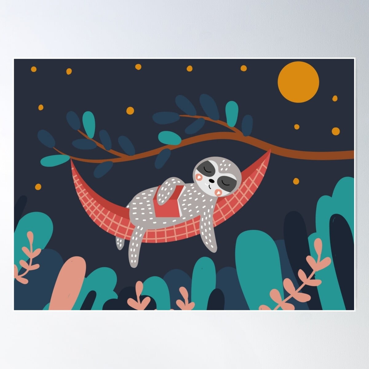 The Life Of A Sloth Poster Wall Art, Modern Wall Decor For Living Room ...
