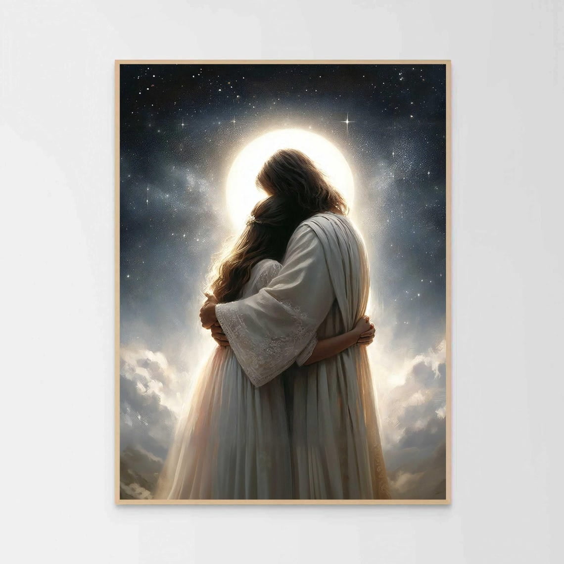 The Light of Christ Jesus Hugging Girl Christian Art, Unframed Canvas ...
