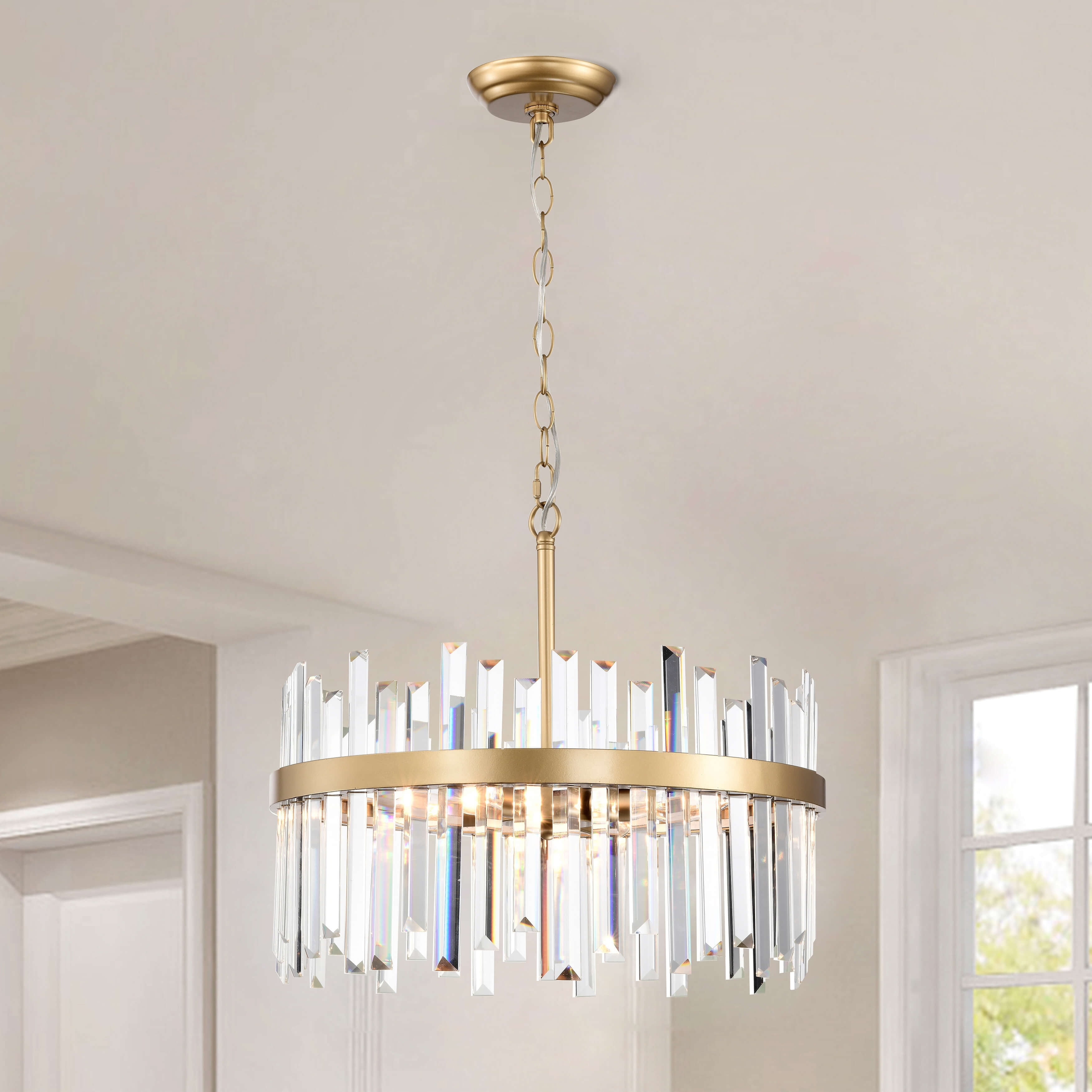 Casandra 5-light Crystal Glass Chandelier, Glossy Bronze - Lighting ...