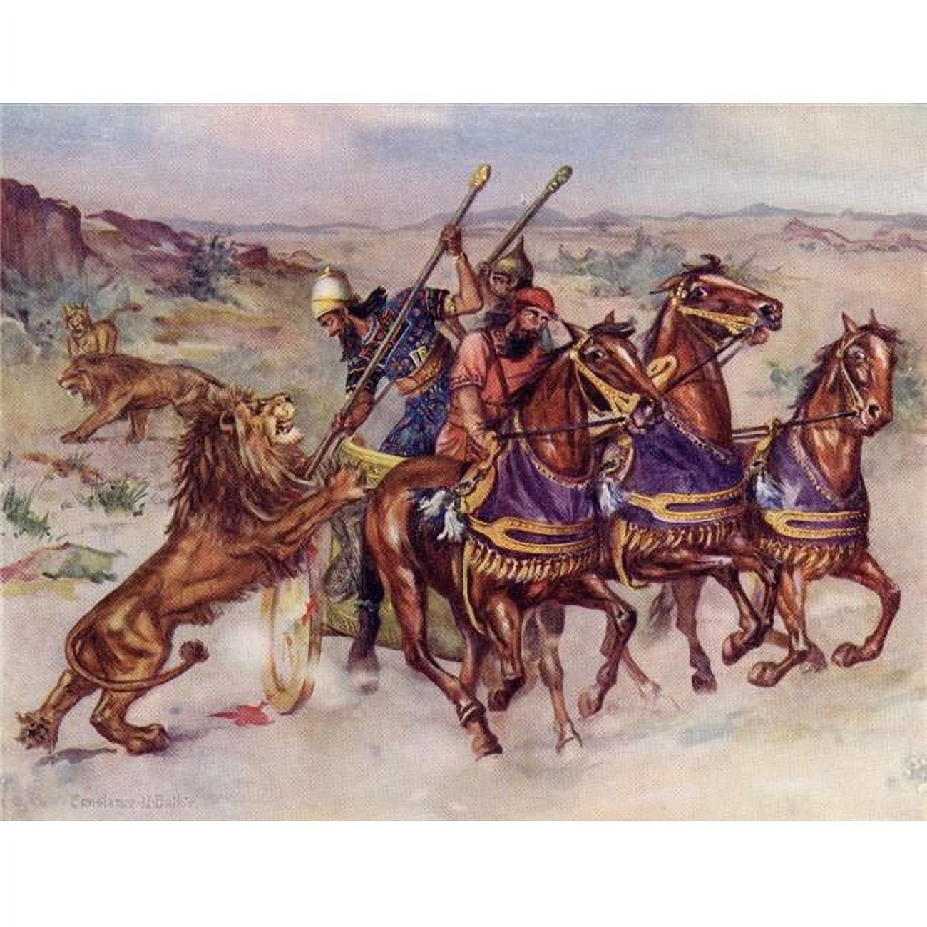 The Lion Hunt Of An Assyrian King Illustration By Constance N Baikie ...