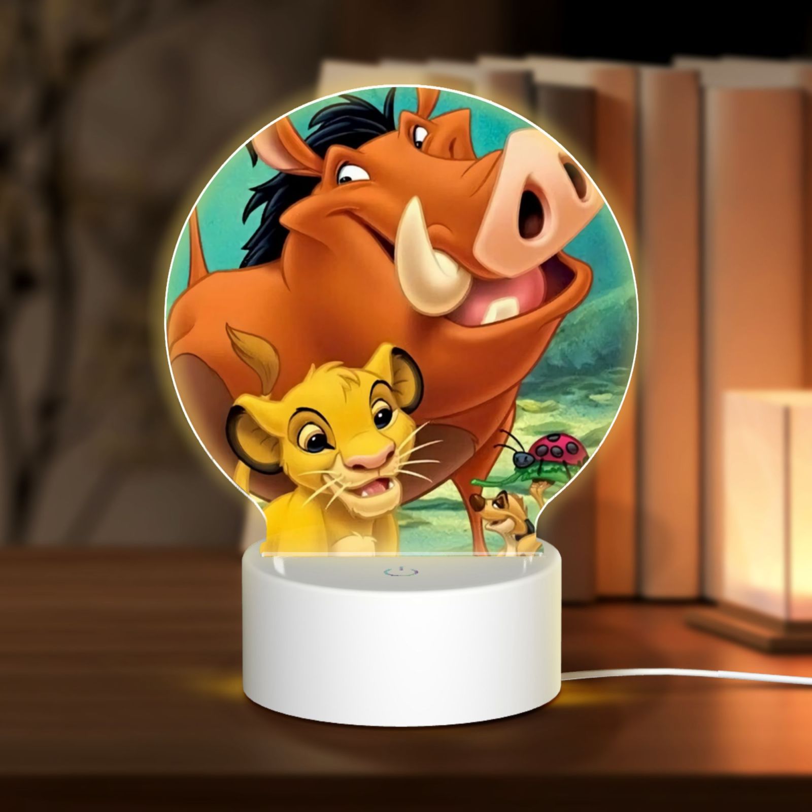 The Lion King Anime Round Acrylic Night Light Is Suitable For Rooms ...