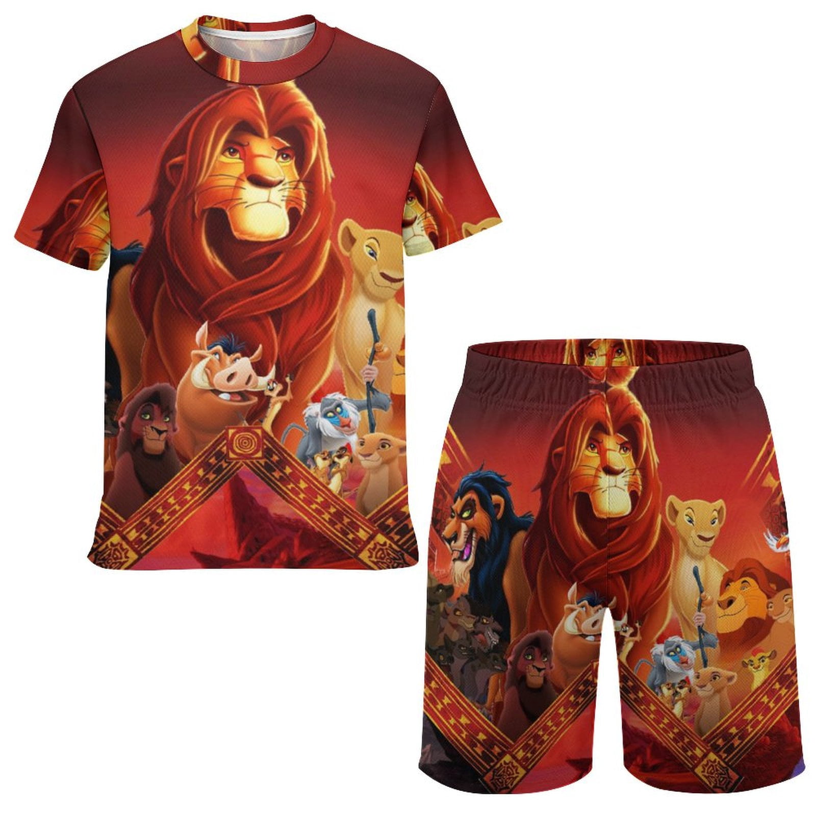 The Lion King Boys Short Sleeve T-Shirt And Mesh Shorts Outfit Set for ...