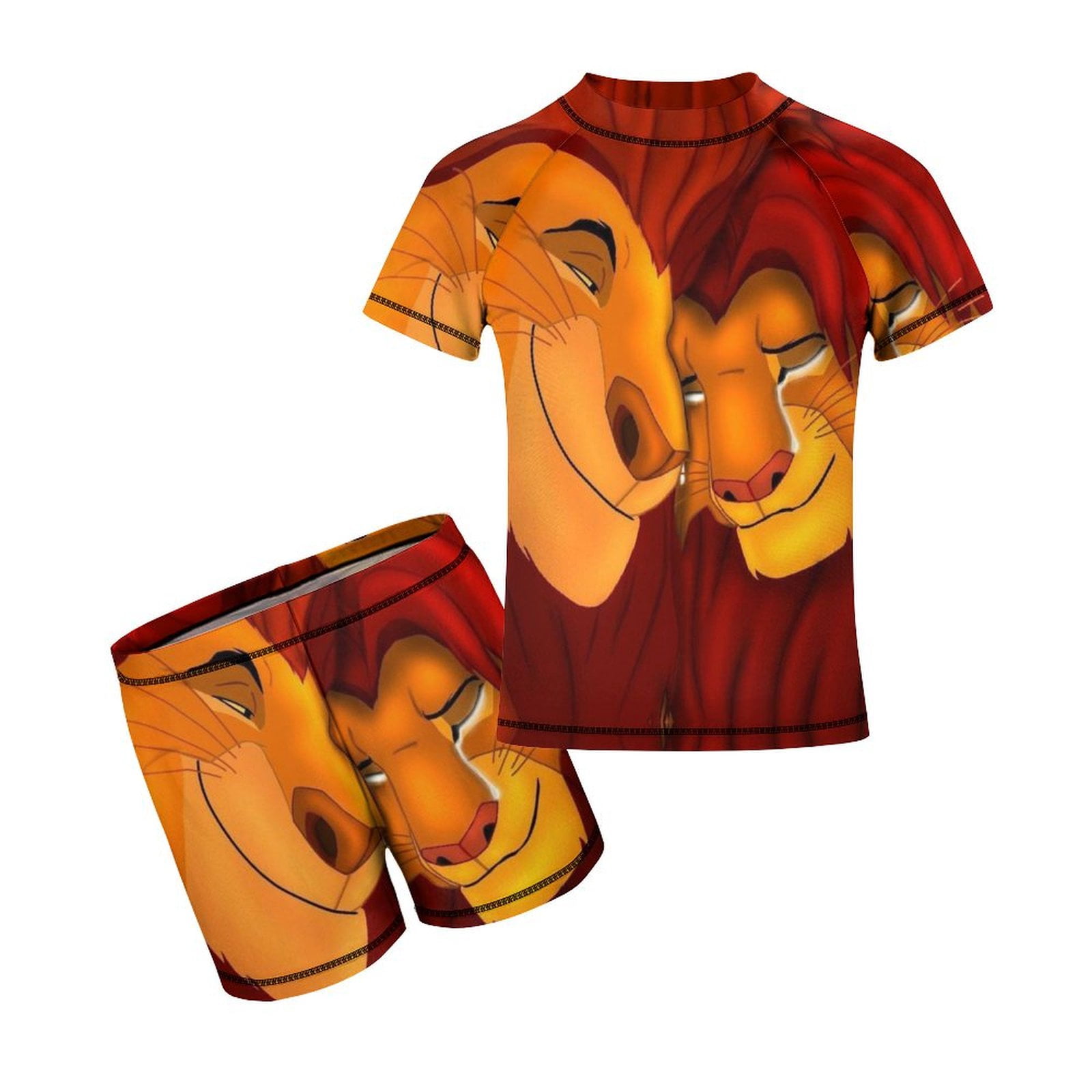 The Lion King Boys Two Piece Swimsuit Kids Swimwear Set Short Sleeve ...