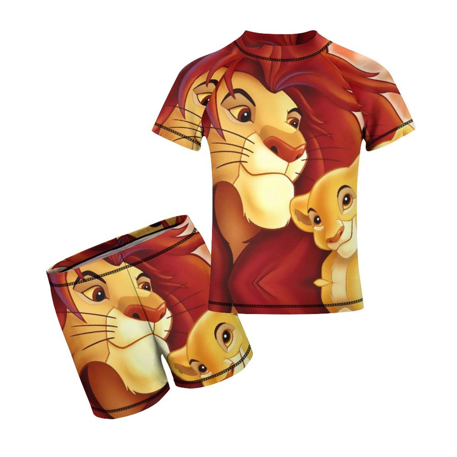 The Lion King Boys Two Piece Swimsuit Kids Swimwear Set Short Sleeve ...