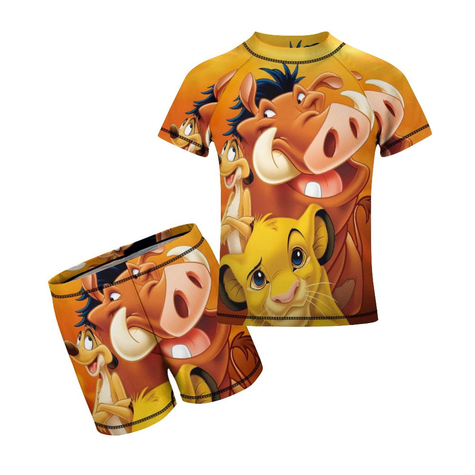 The Lion King Boys Two Piece Swimsuit Kids Swimwear Set Short Sleeve ...