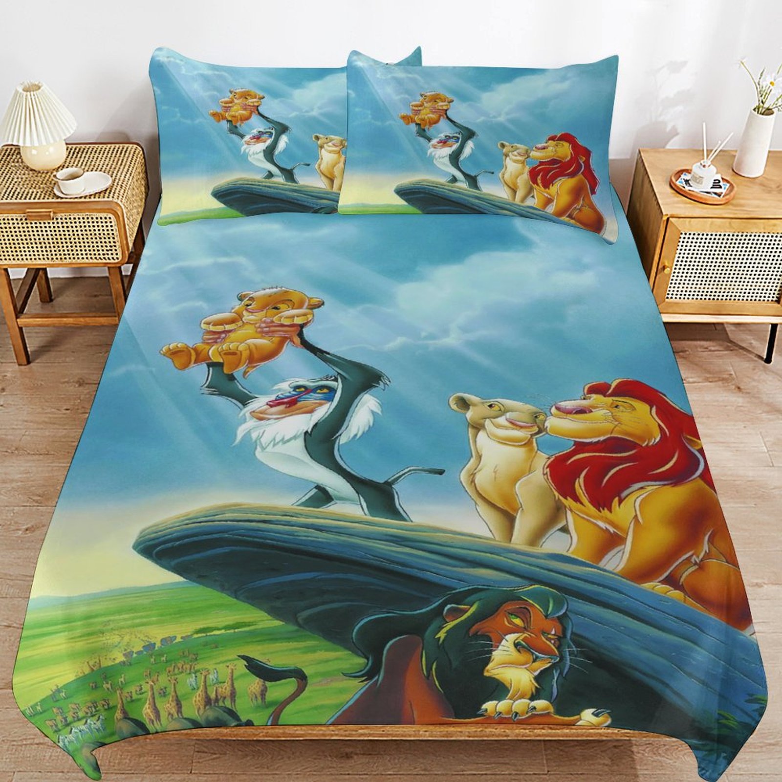 The Lion King Duvet Cover 3 Pcs Set Cute Kids Comforter Cover with 2 ...