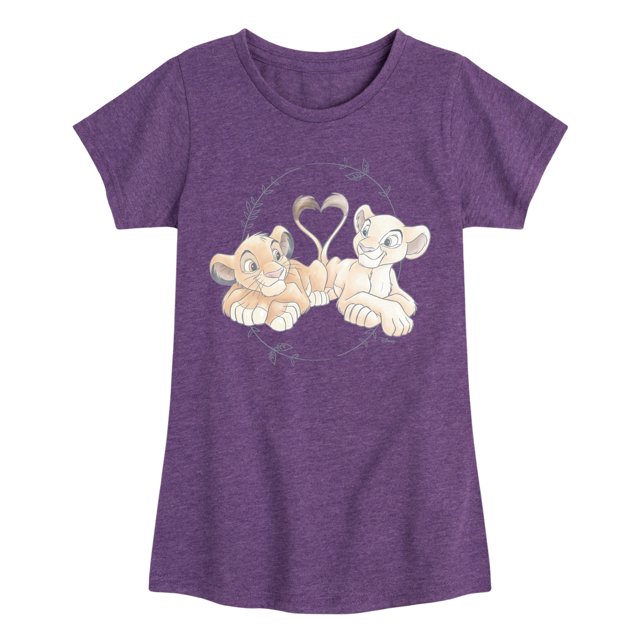The Lion King - Simba Nala Heart - Toddler & Youth Girls Short Sleeve ...