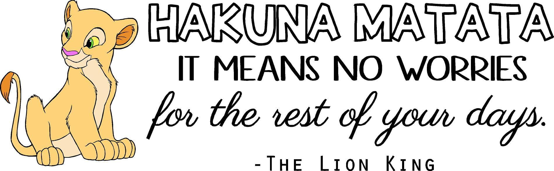 The Lion King Simba Wall Art Decal Quotes - Hakuna Matata It Means No ...