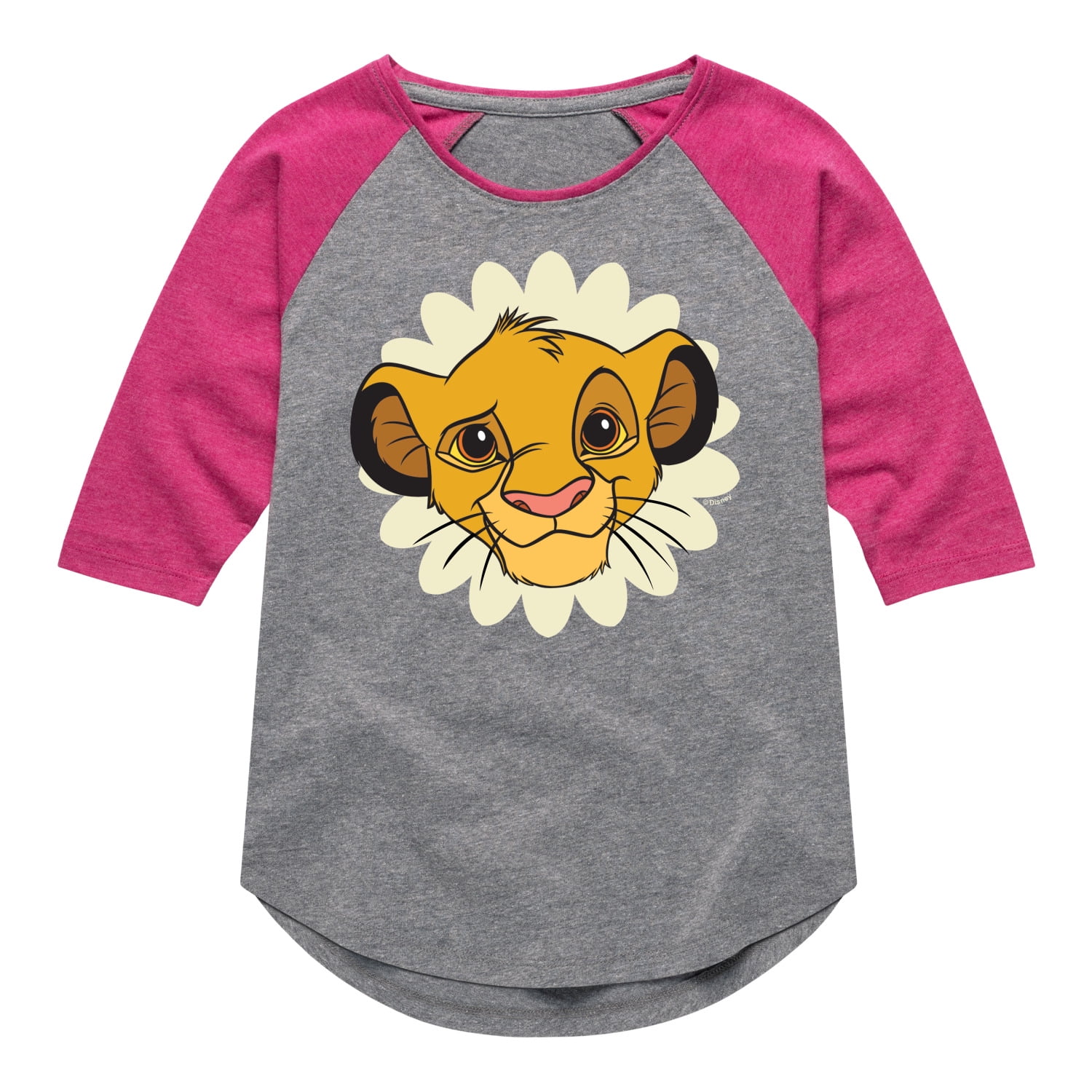 The Lion King - Simply Simba - Toddler & Youth Girls Raglan Graphic T ...