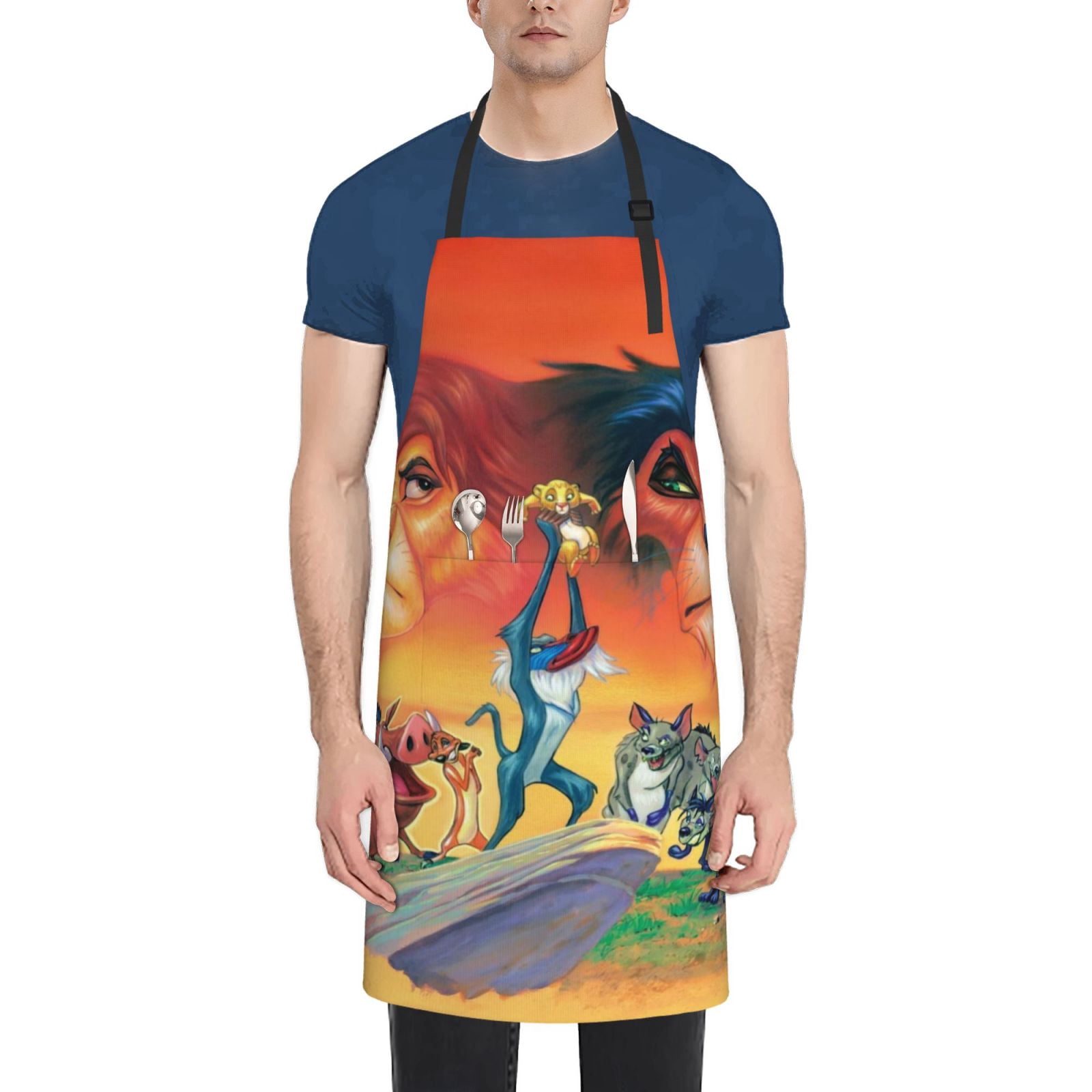 The Lion King Waterproof Cooking Aprons, Adjustable Bib Soft Chef Apron ...