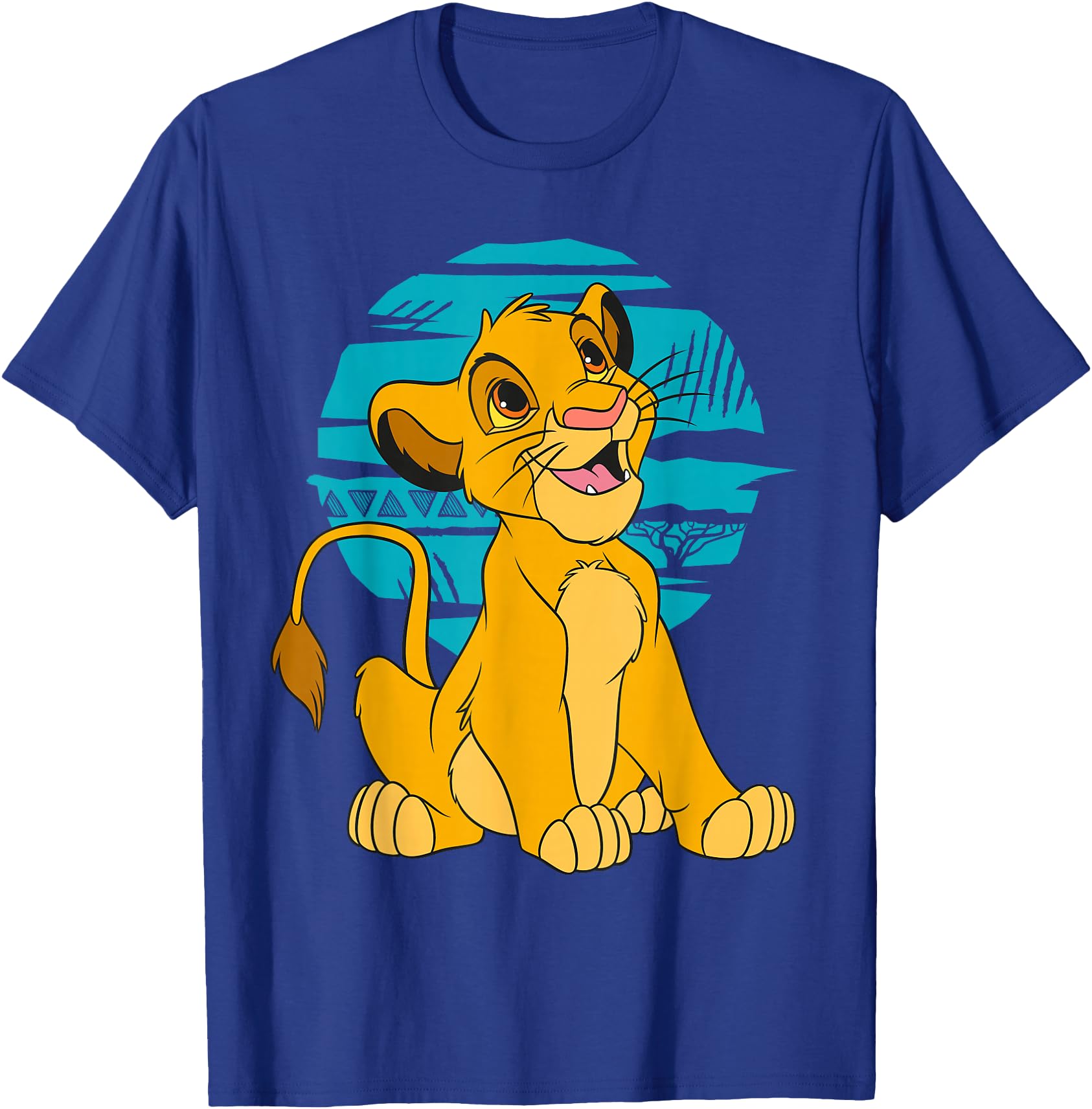 The Lion King Young Simba Happy Blue Retro DTG Print Unisex T-Shirt ...