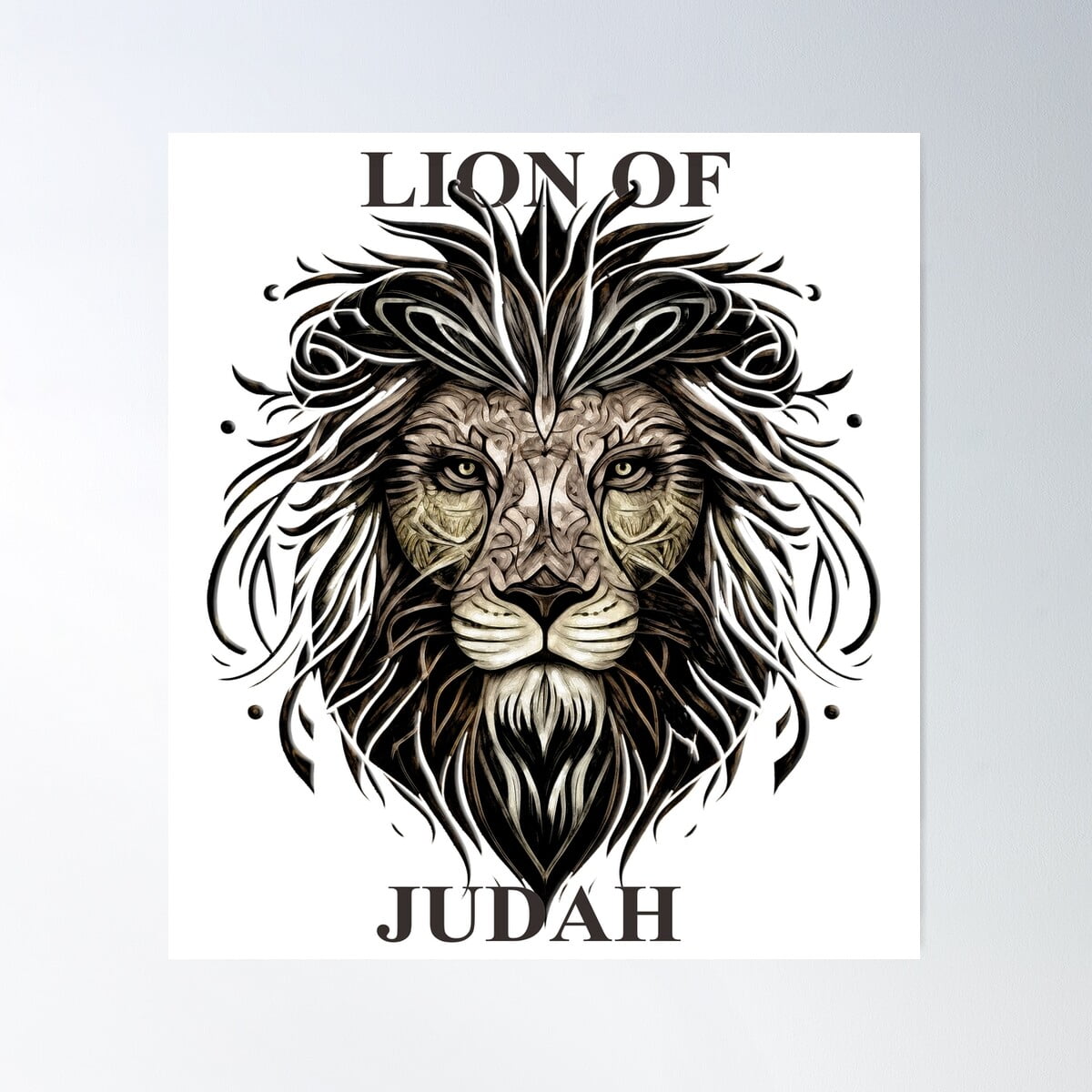 The Lion Of Judah 2 Poster Wall Art, Modern Wall Decor For Living Room ...