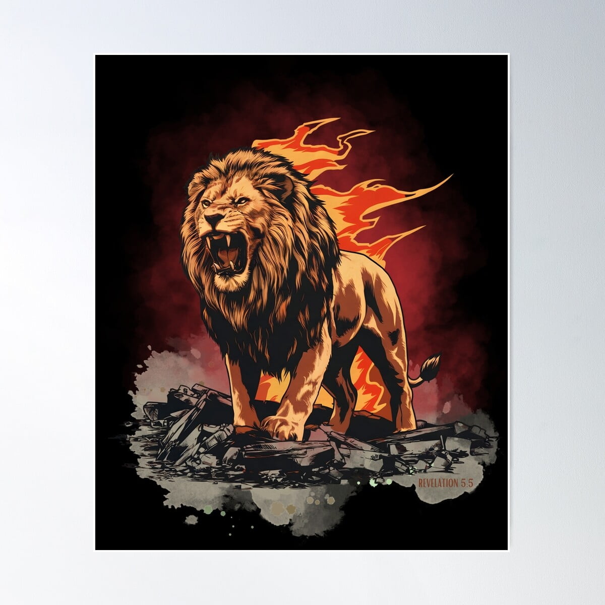The Lion Of The Tribe Of Judah, Revelation 5:5 Poster Wall Art, Modern ...