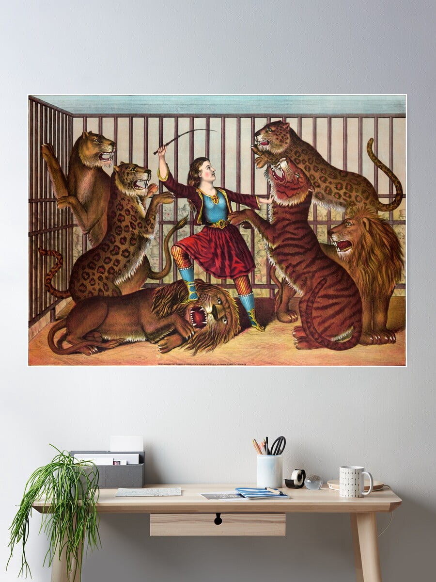 The Lion Queen, By Gibson & Co. 1874 Poster Wall Art, Modern Wall Decor ...