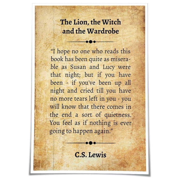 The Lion, The Witch and The Wardrobe Poem Wall Art Home Kitchen ...