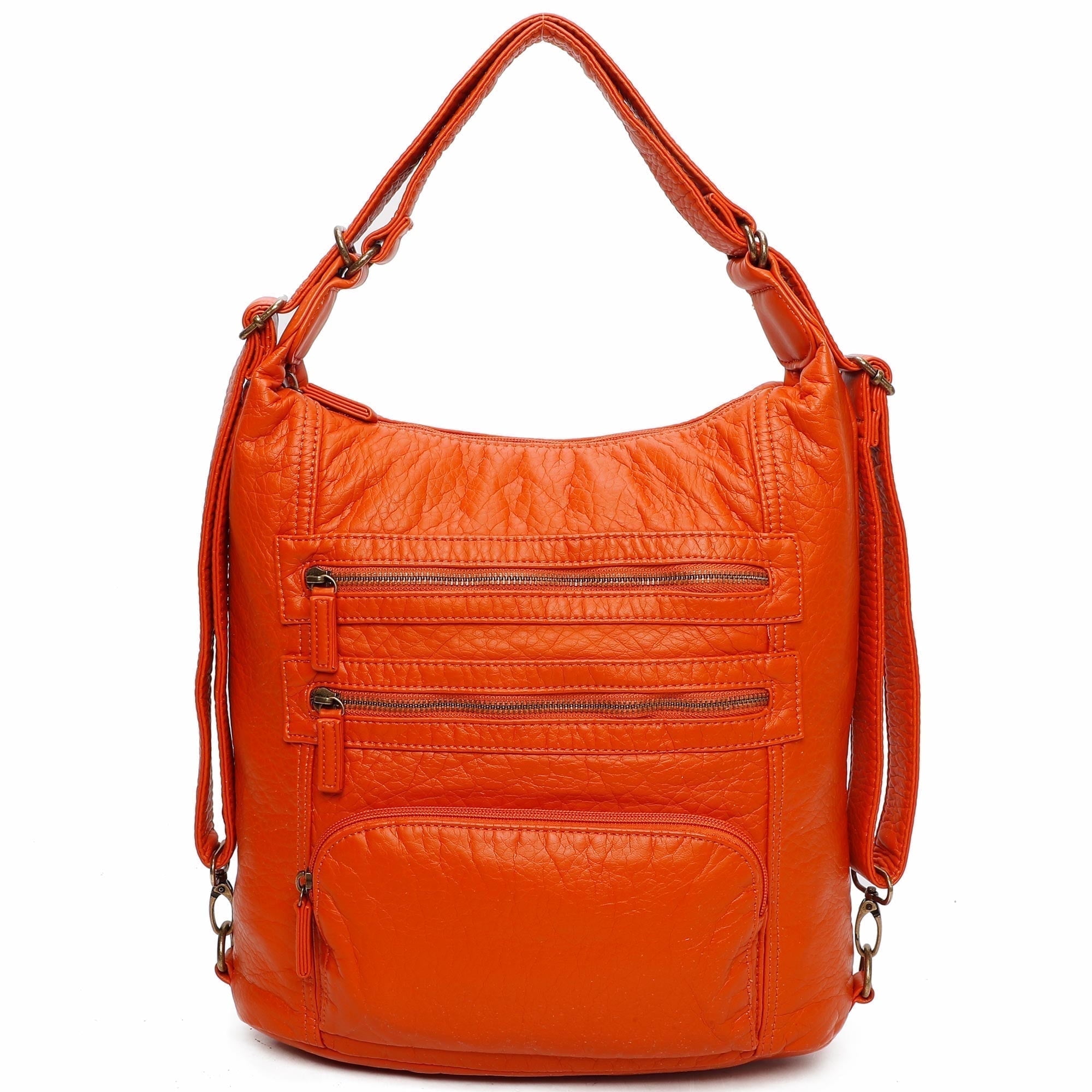 The Lisa Convertible Backpack Crossbody Bag by Ampere Creations - Orange - Walmart.com