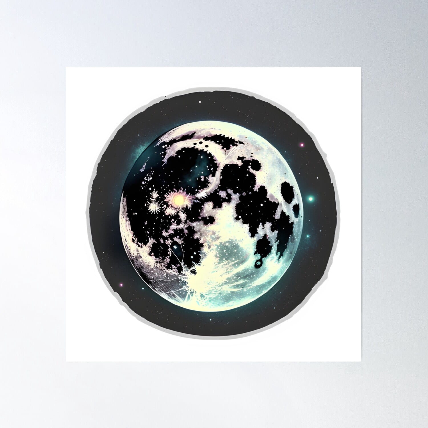 The Lite Of Moon Poster Wall Art, Modern Wall Decor, 16x16 UNFRAMED ...