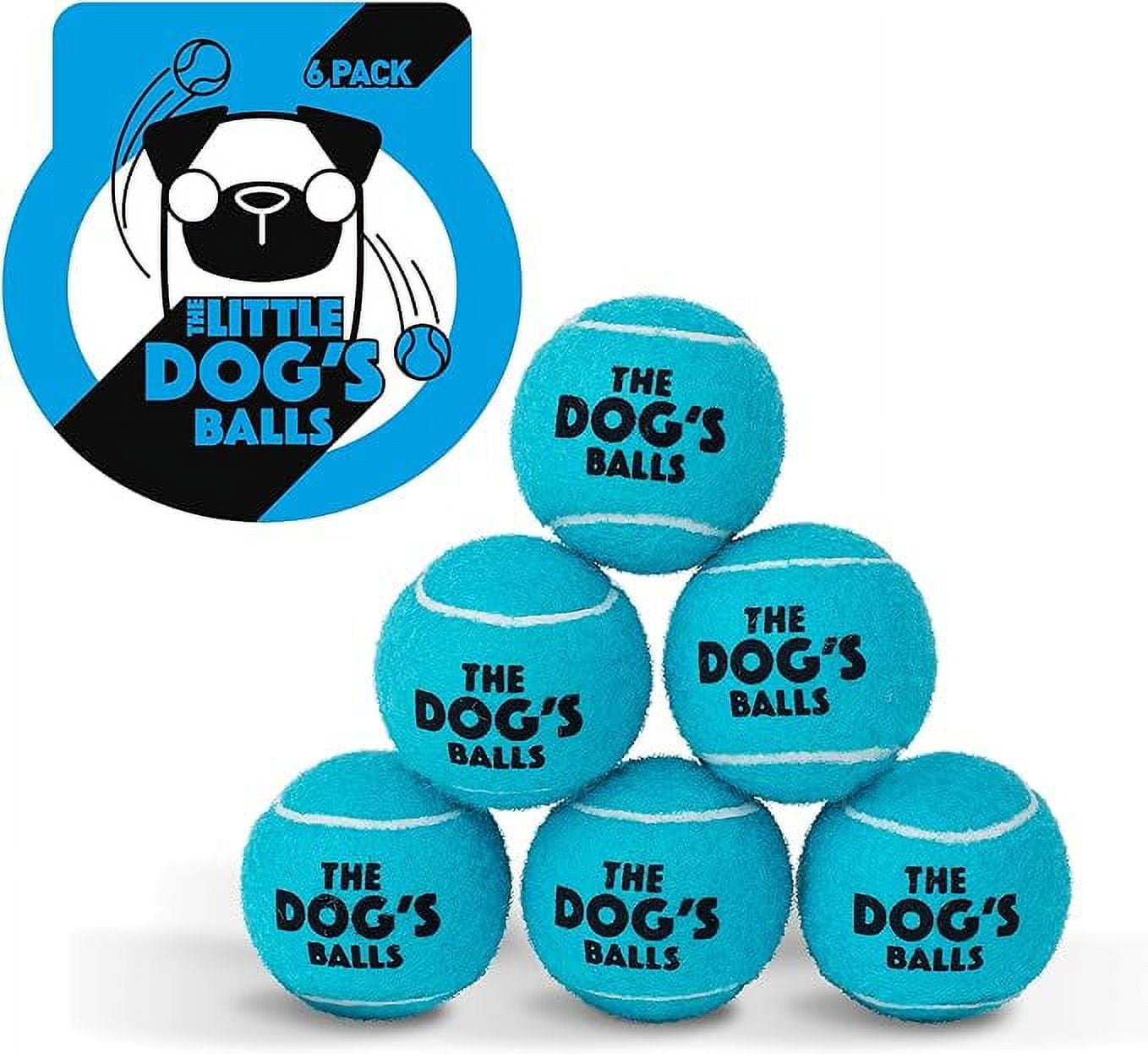 The Little Dog's Balls, Dog Tennis Balls, 6-Pack Blue, 1.9 Inches ...