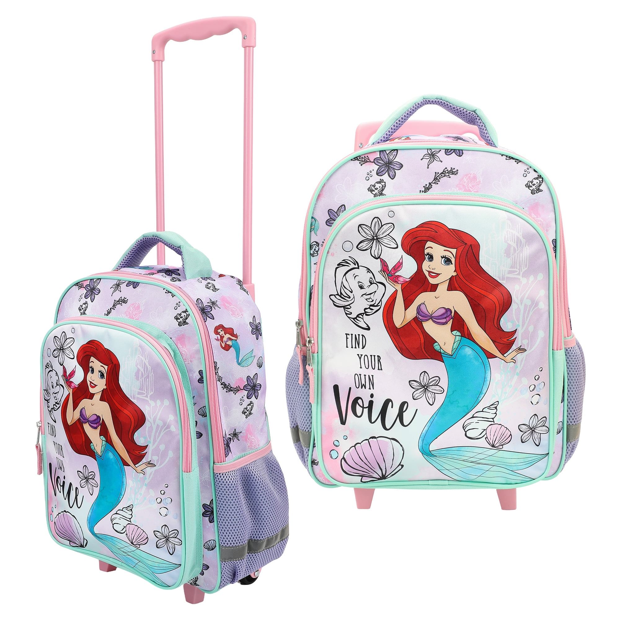 The Little Mermaid Ariel Find Your Voice 16" Rolling Travel Backpack ...