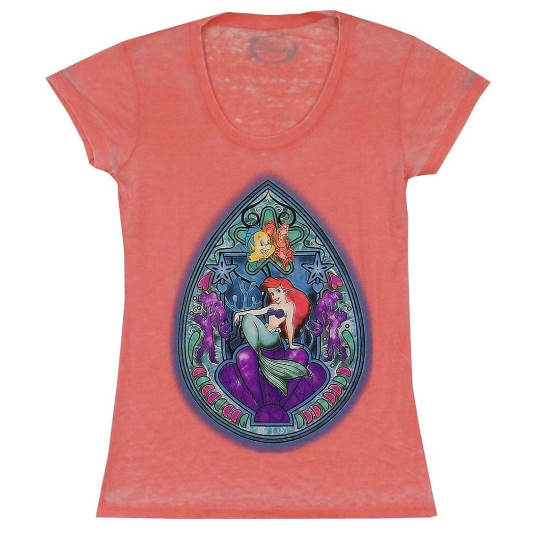 The Little Mermaid Ariel Stained Glass Junior T-Shirt - Walmart.com