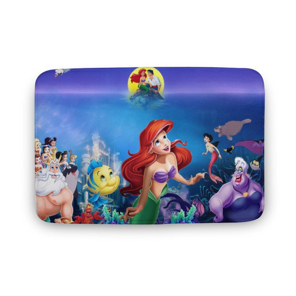 The Little Mermaid Bathroom Rugs, Soft Absorbent Plush Bath Mat, Non ...