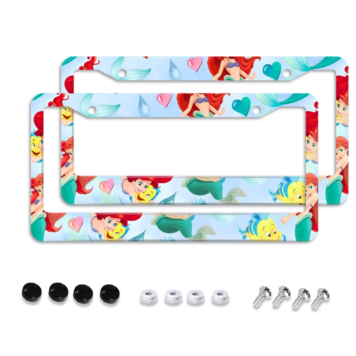 The Little Mermaid Car License Plate Frame 2 Pack, License Plate Cover ...