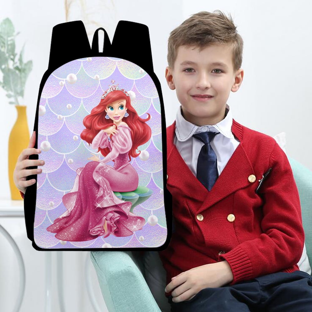 The Little Mermaid Cartoon Backpack School Bag，Ariel Backpack with ...