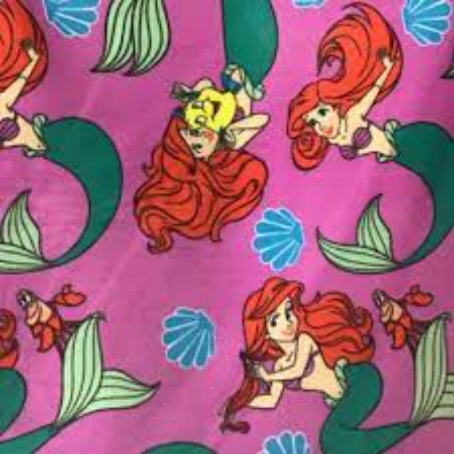 Disney's The Little Mermaid Character Fleece Fabric, 58/60" Wide, Cut ...