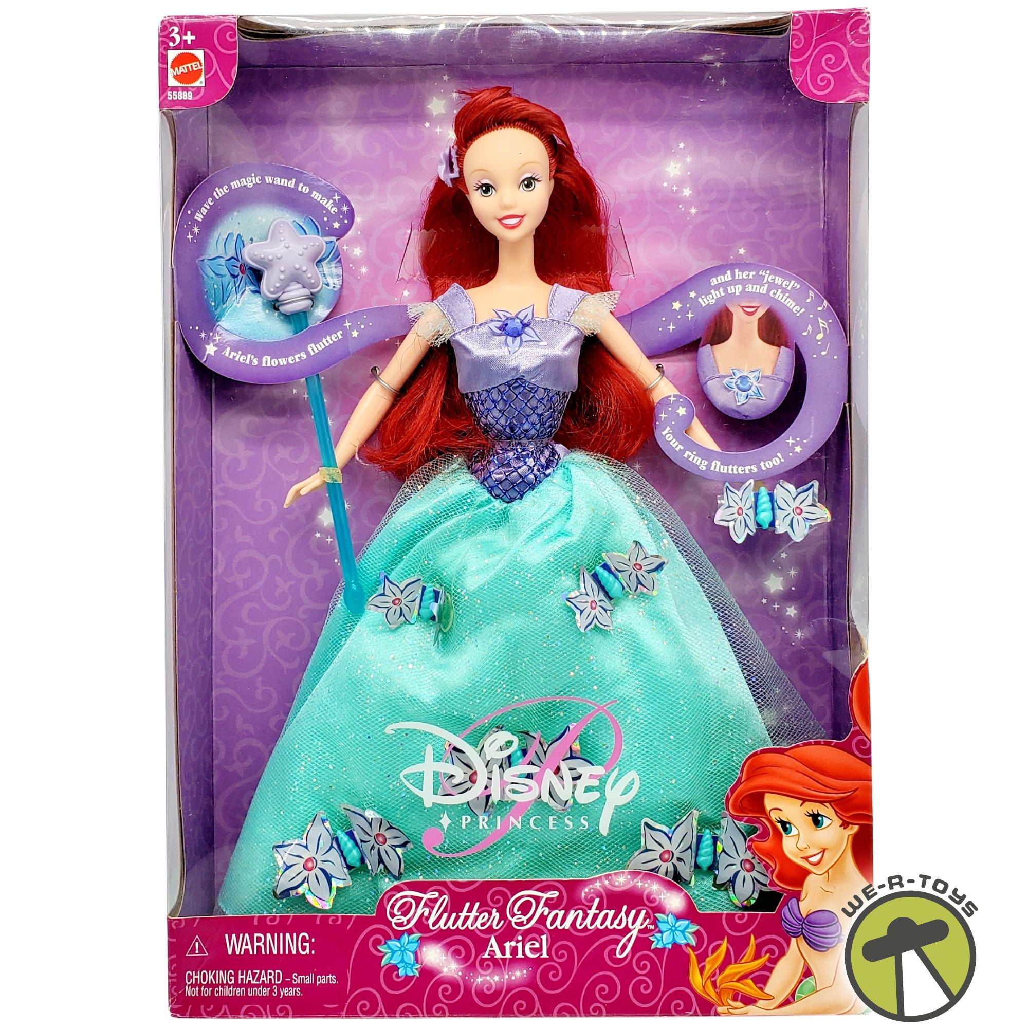 The Little Mermaid Flutter Fantasy Ariel Disney Princess Doll 2002 Mattel 55889 - Walmart.com