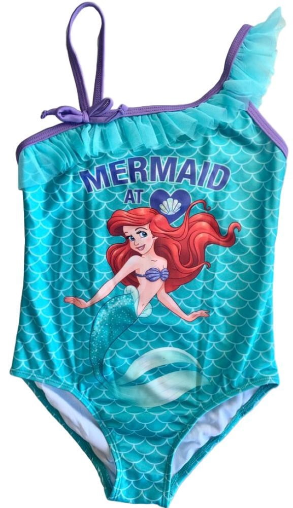 The Little Mermaid Girls' Ariel Mermaid at Heart 1 Piece Swimsuit ...