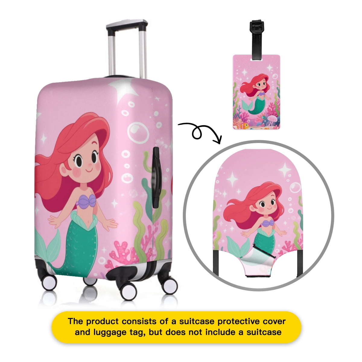 The Little Mer×maid Luggage Cover, Hard Shell Suitcase Cover with ...