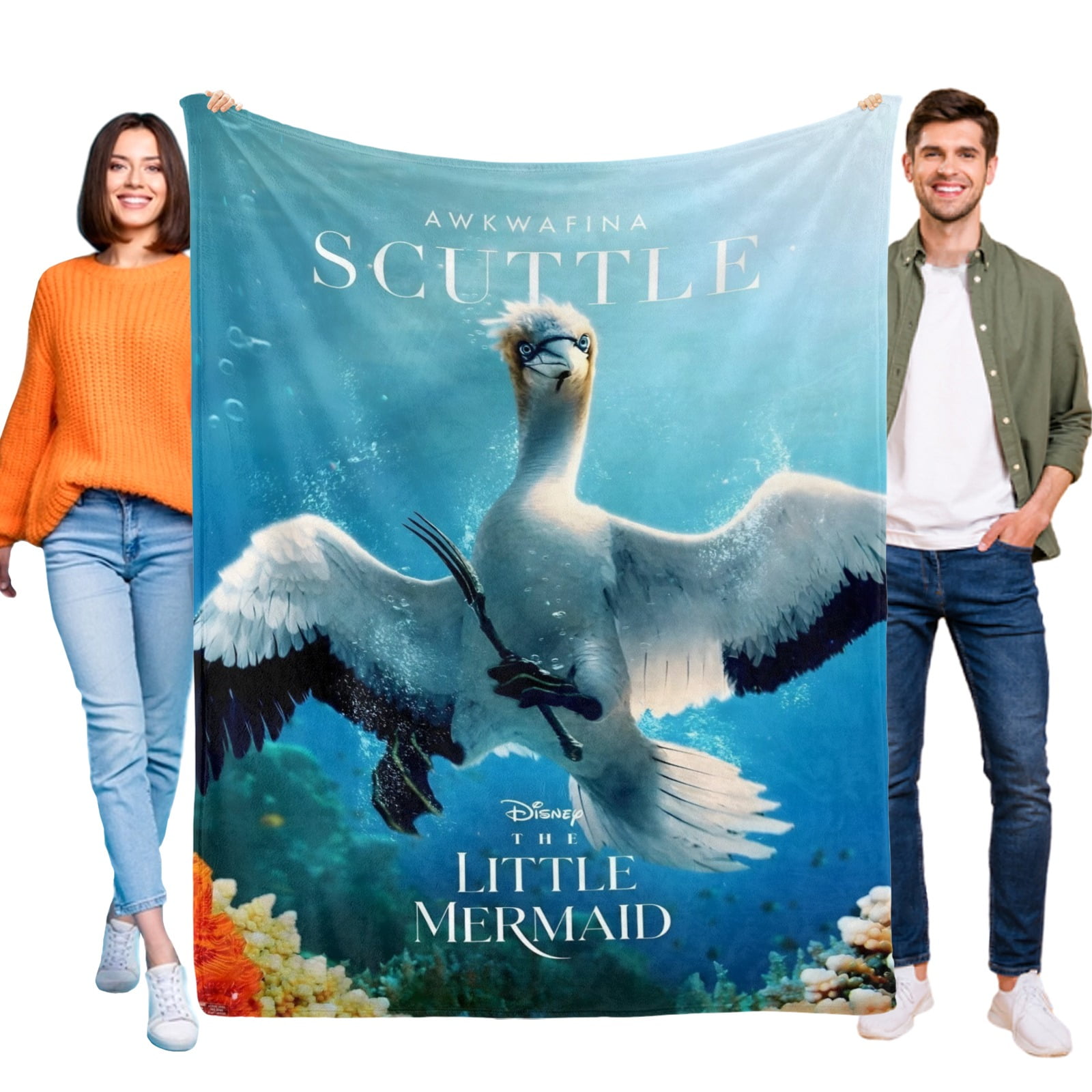 The Little Mermaid Scuttle Scuttle Blanket for Kids, Soft Warm Flannel ...