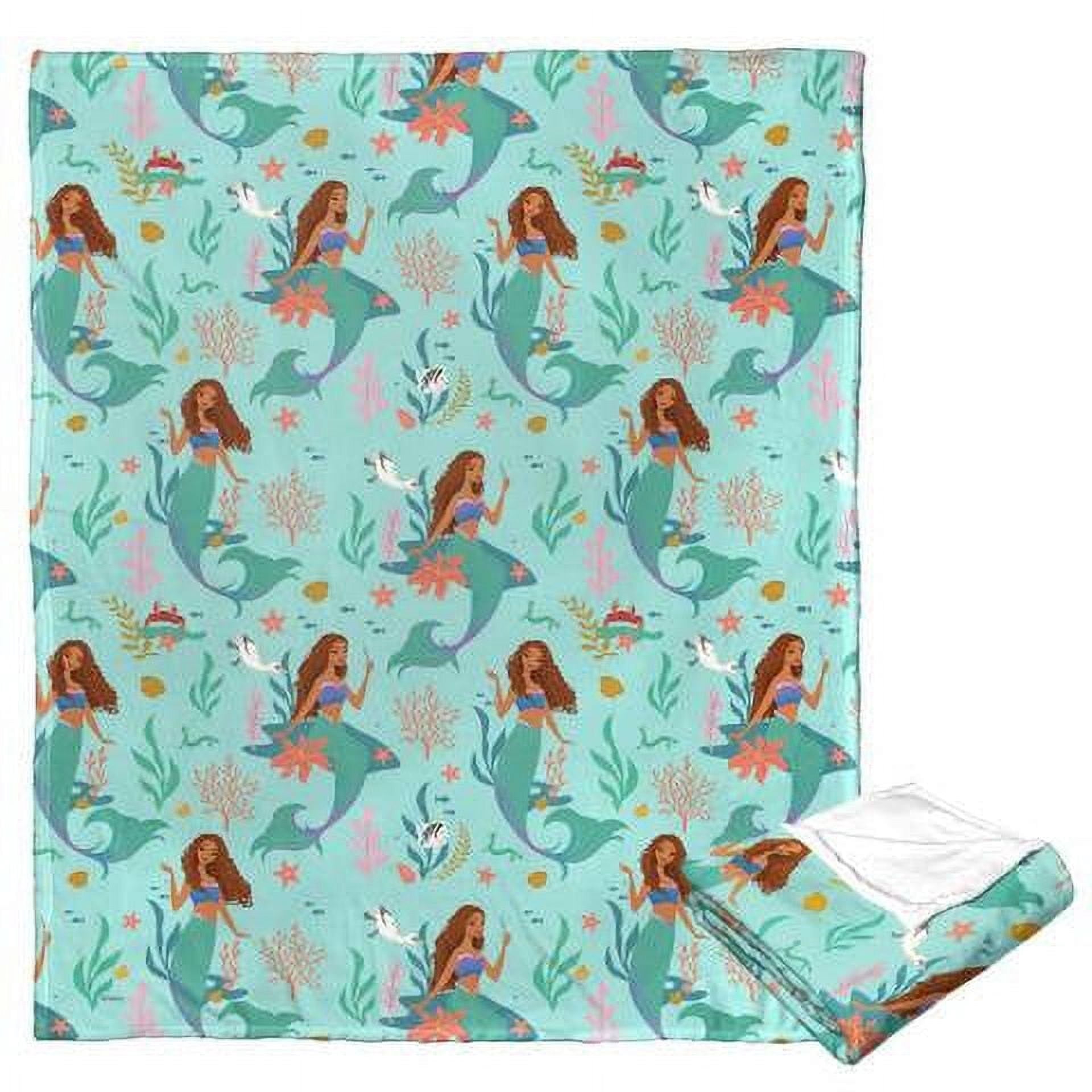 The Little Mermaid Seafoam Sweetheart Disney Kids Silk Touch Throw ...