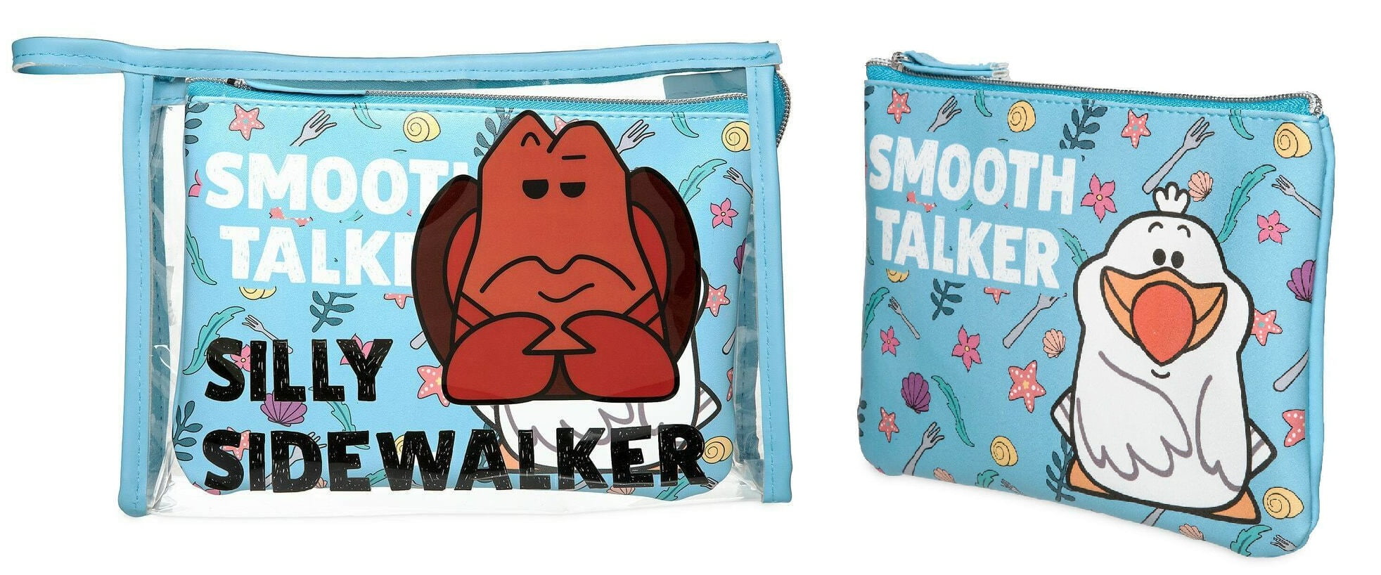 The Little Mermaid Sebastian & Scuttle Womens Makeup Travel Bags 2pc ...