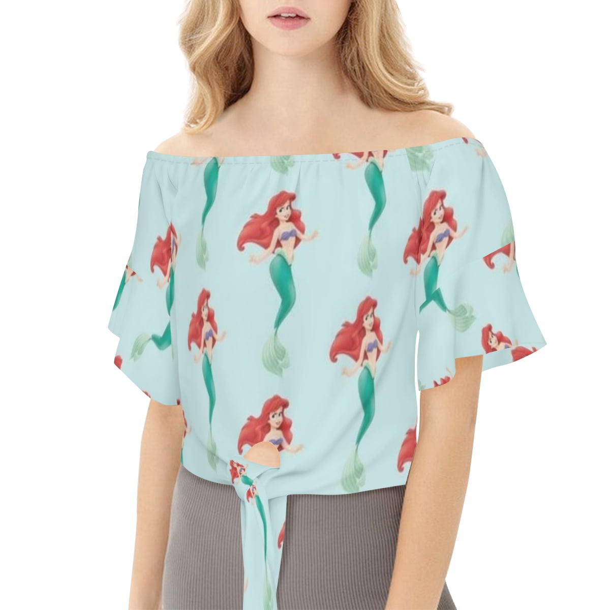 The Little Merm×aid Women's Short-Sleeved Sexy Slim-Fitting Top ...