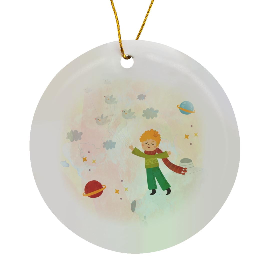 3drose, the Little Prince - Boy Birds and Planets Watercolor ...