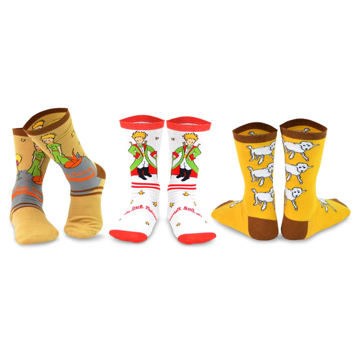 The Little Prince Silly Fun Fox and Airplane Kids Crew Socks - 3 Pairs ...