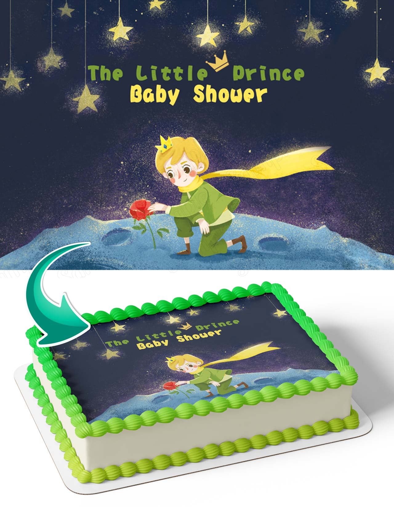The Little Prince TLP Edible Image Cake Topper Birthday Sheet Banner 1/ ...