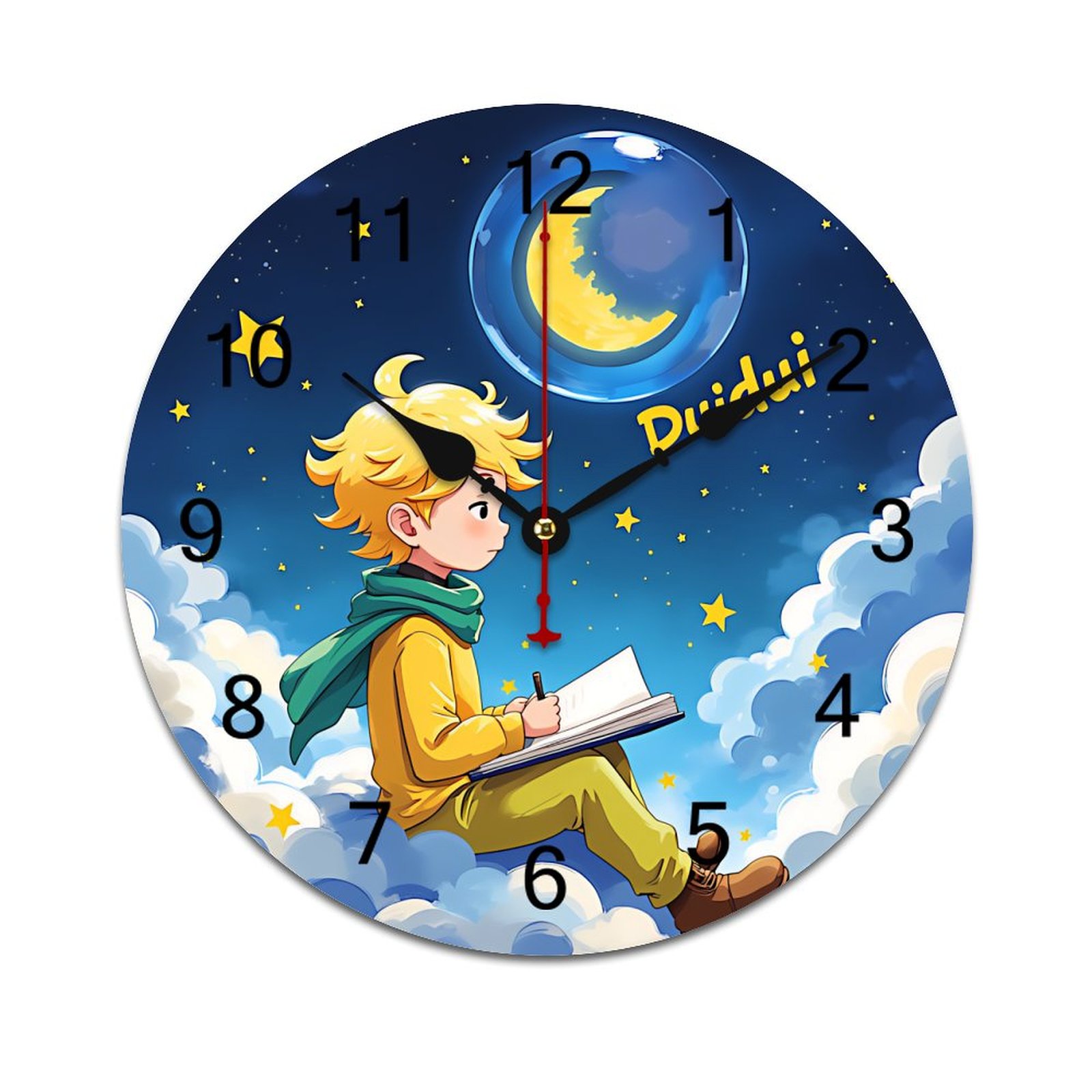 The Little Prince's Red Rose And Fox Printed Silent Wall Clock Round ...