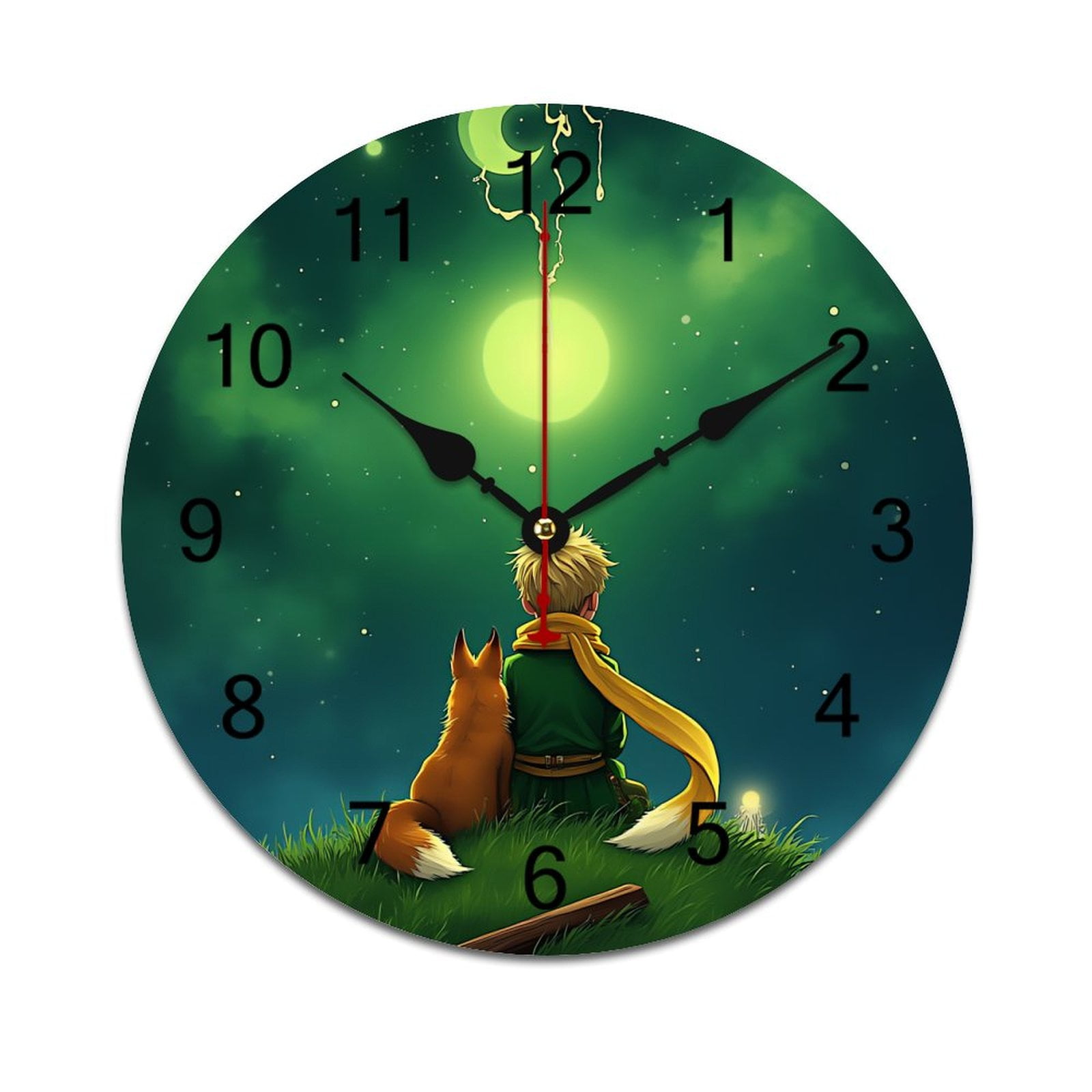 The Little Prince's Red Rose And Fox Word Saying Big Wall Clock Home ...