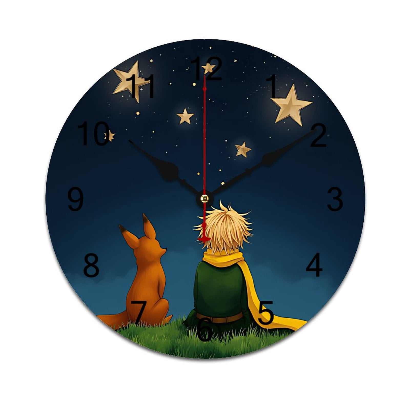 The Little Prince's Red Rose And Fox Word Saying Big Wall Clock Home ...