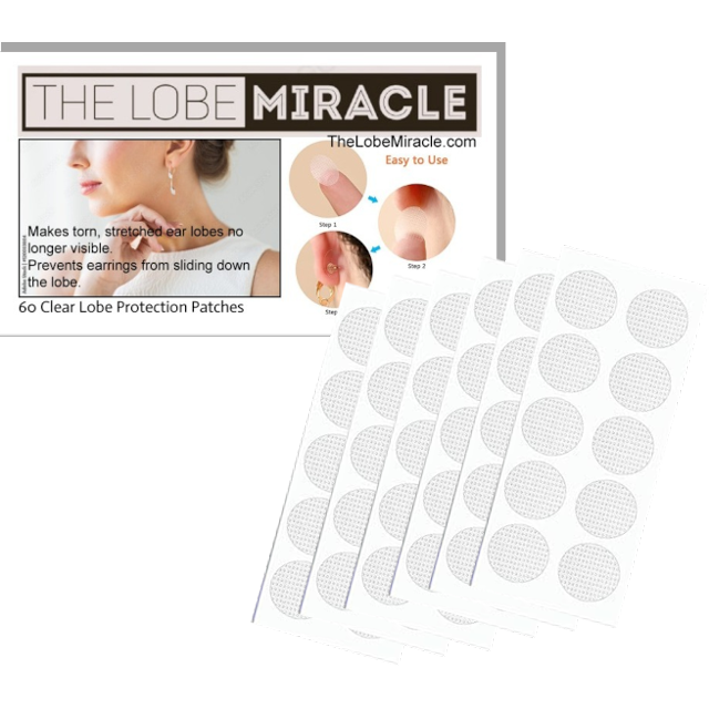 The Lobe Miracle - Clear Earring Support Patches for droopy, torn or ...