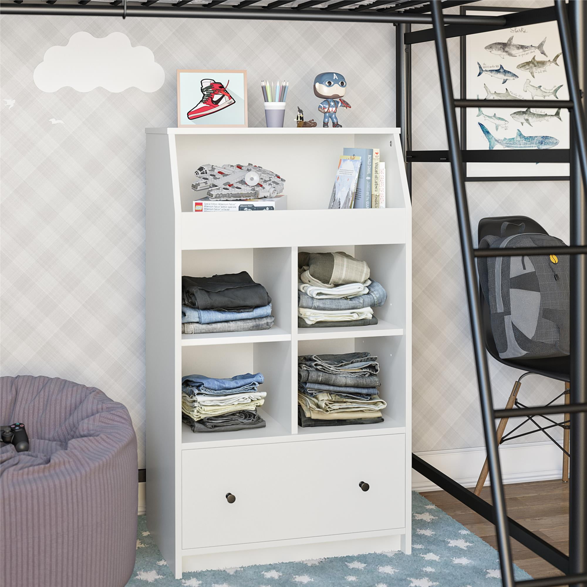 The Loft 1 Drawer Storage Tower, White - Walmart.com