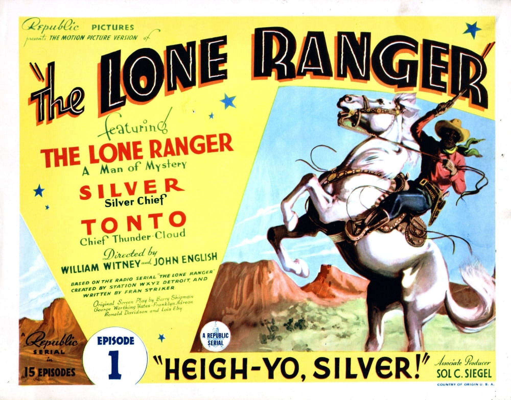 The Lone Ranger Lee Powell 1938 Movie Poster Masterprint (28 x 22 ...