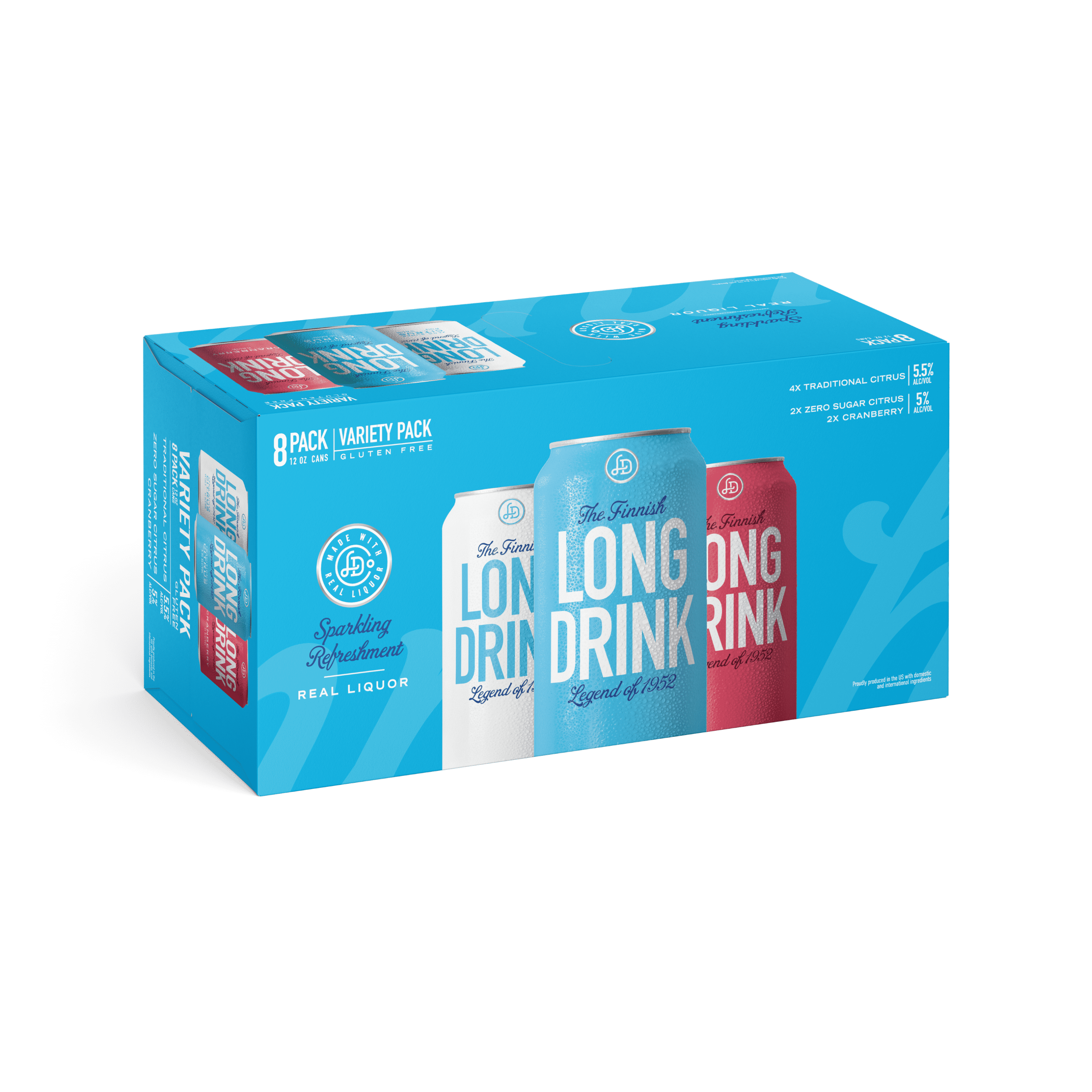 The Long Drink Variety Pack Citrus Soda with Premium Liquor, 12 fl oz ...