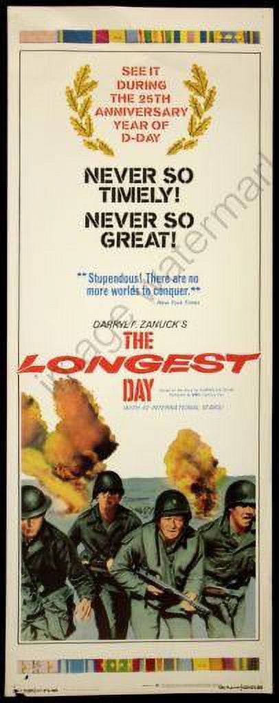 The Longest Day Movie Poster Insert 14x36 Unframed, Age: Adults ...