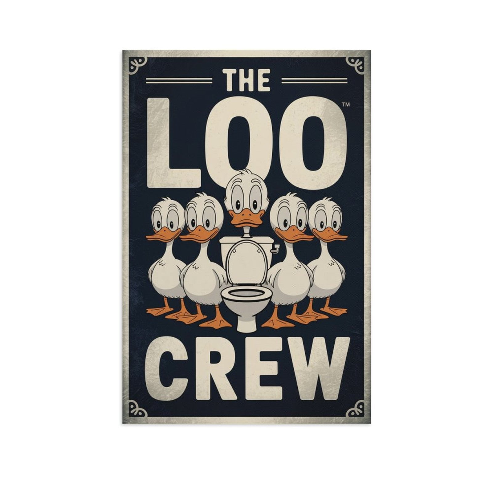 The Loo Crew Duck Gang Toilet Poster Vintage Style Bathroom Wall Art ...