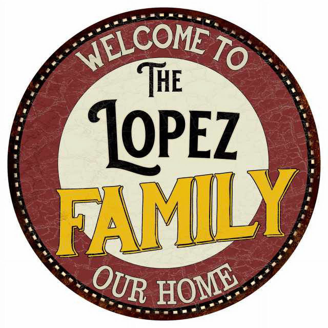 The Lopez Family 14" Round Metal Sign Kitchen Game Room Decor ...