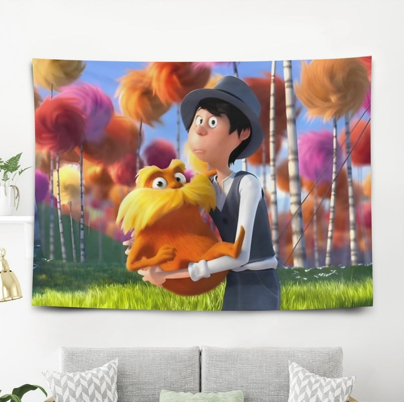 The Lorax pattern wall hanging 50*60 inches high-quality peach skin ...