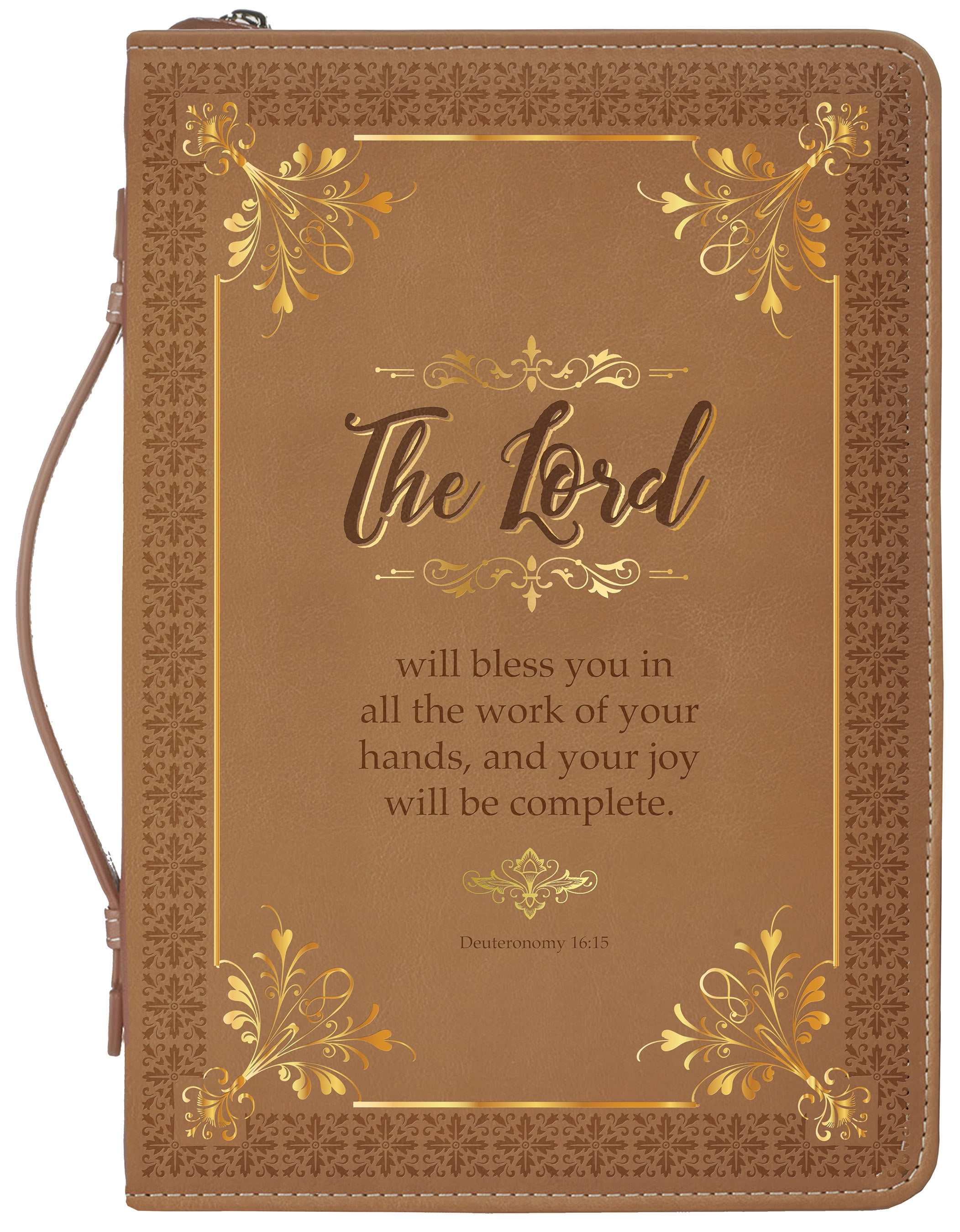 The Lord Bless You Deuteronomy Brown and Gold Medium Faux Leather Bible ...